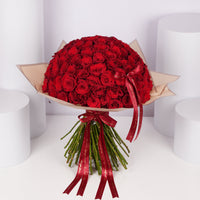 Buy Luxurious 99 Red Roses Bouquet with Elegant Ribbons Online in Qatar ...