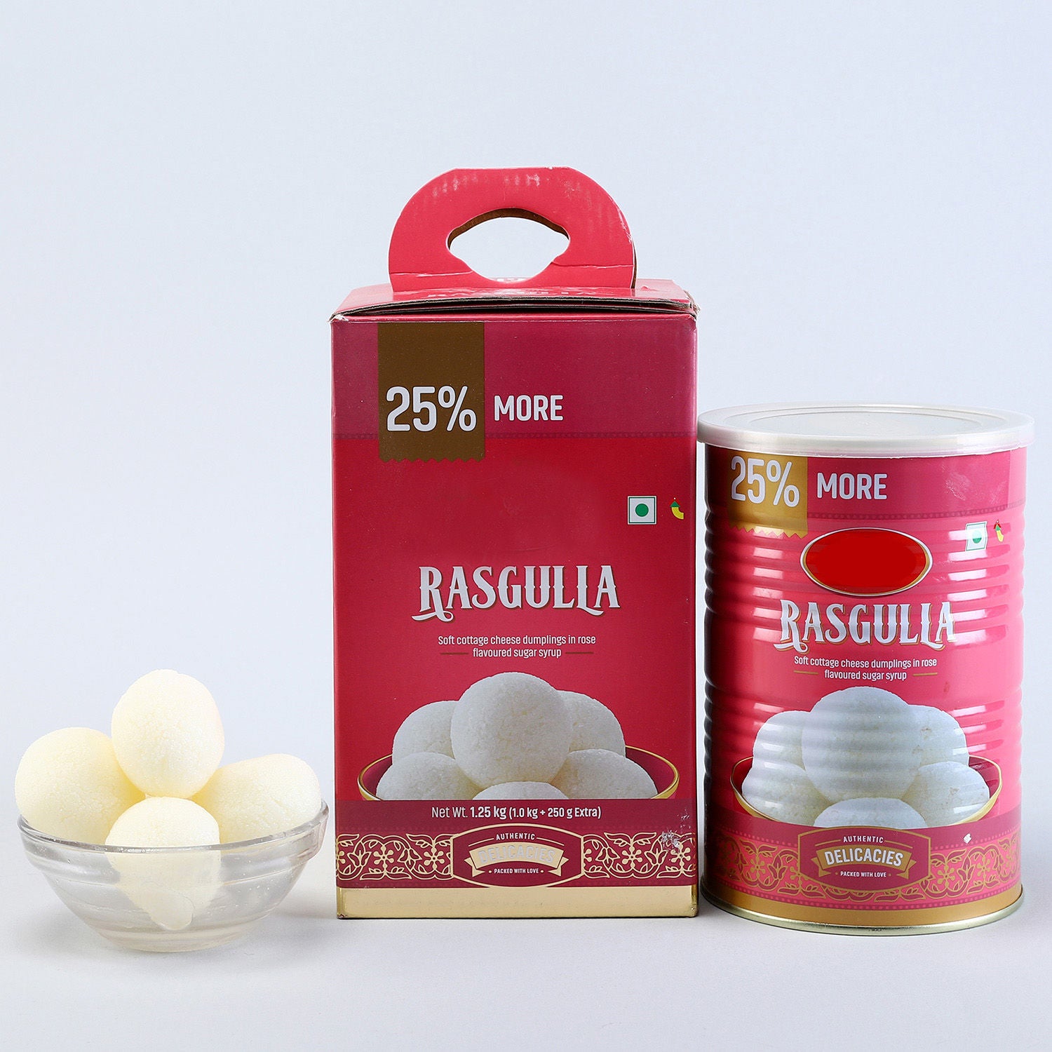 Online 1 Kg Rasgulla Tin Pack Gift Delivery in Qatar - FNP QA